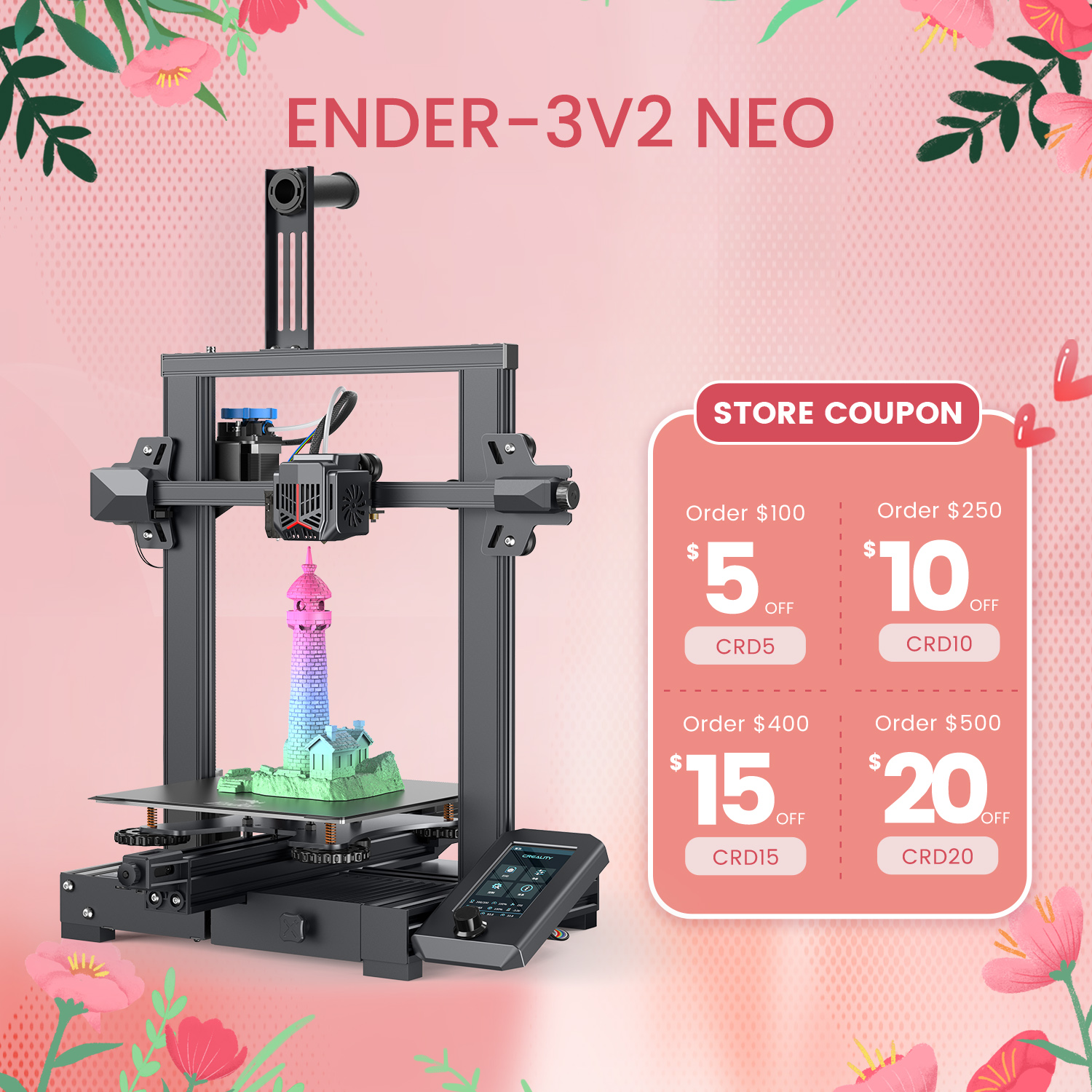 Official Ender 3V2 NEO: Ender-3V2 CR Touch Preinstalled Version 4.2.2 Board